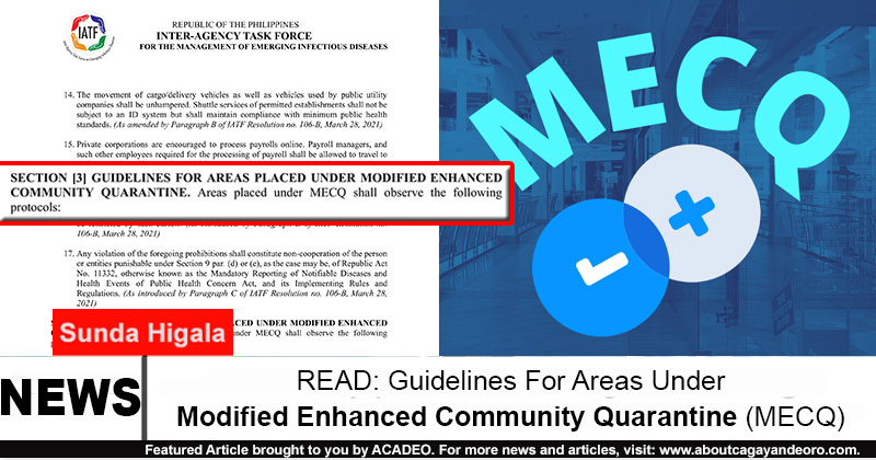 MECQ GUIDELINES+CDOOO - About Cagayan de Oro